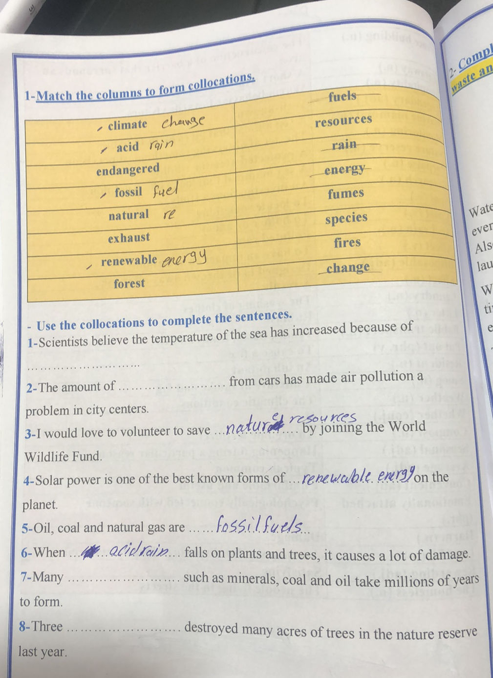 1-Match the columns to form collocations. | | StudyX