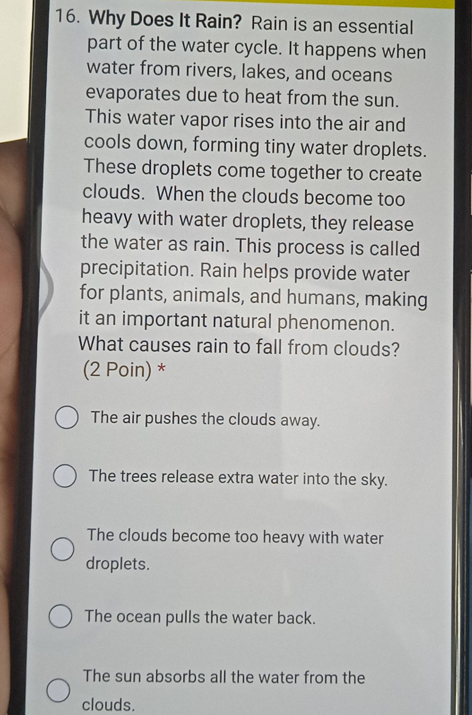 16. Why Does It Rain? Rain is an essential | StudyX