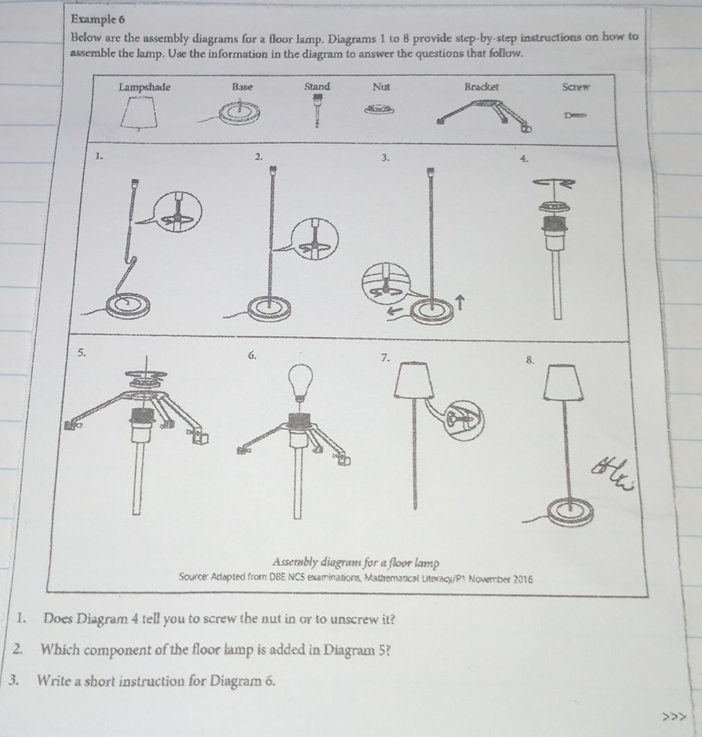Example 6 Below are the assembly diagrams | StudyX