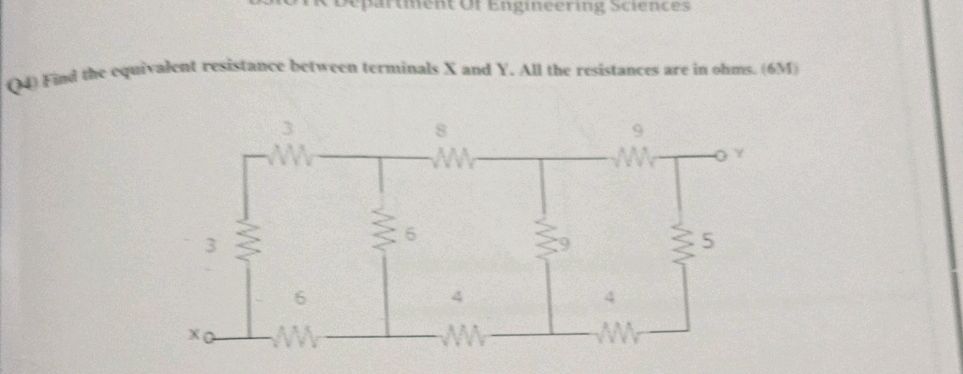 Q4) Find the equivalent resistance between | StudyX