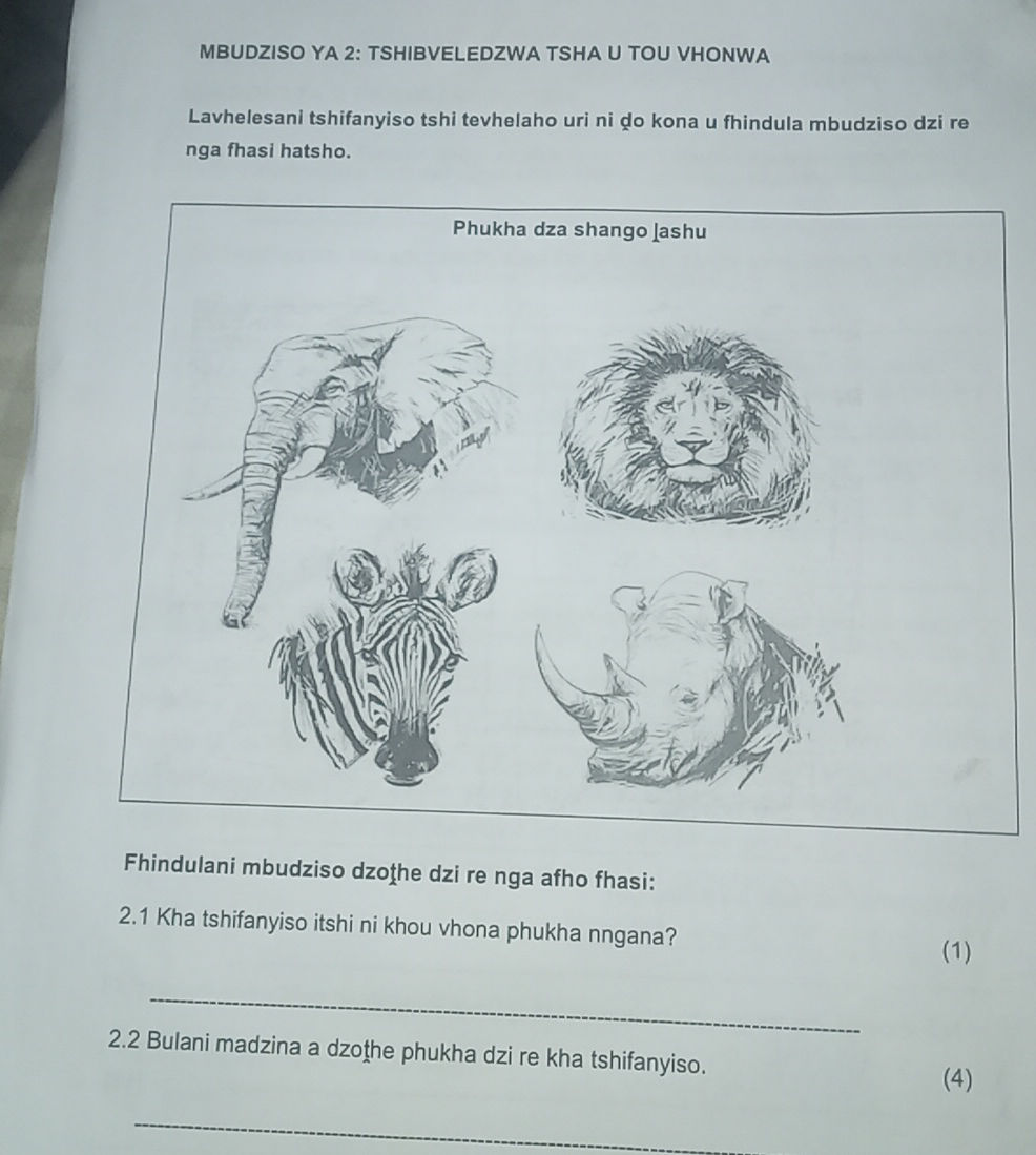 Fhindulani mbudziso dzothe dzi re nga afho | StudyX