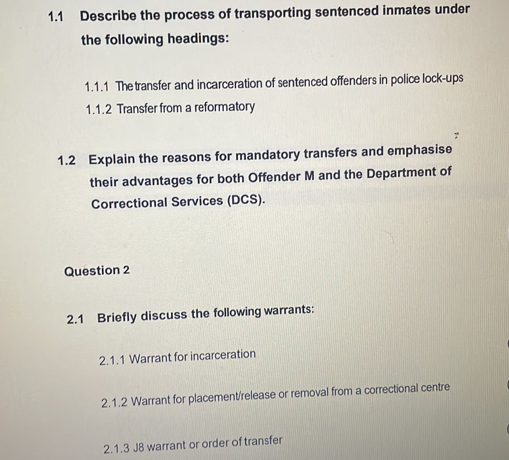 1.1 Describe the process of transporting | StudyX