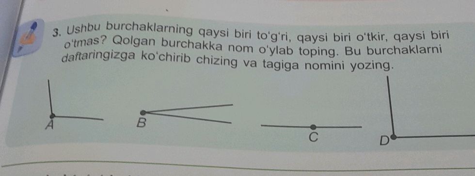 3. Ushbu burchaklarning qaysi biri to'g'ri, | StudyX