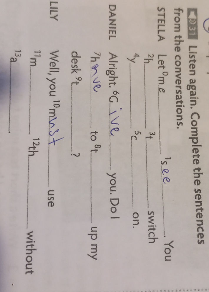 Listen again. Complete the sentences from | StudyX