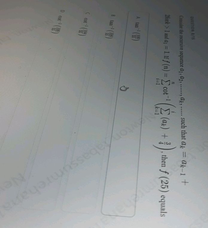 Consider the recursive sequence $a_1, a_2, | StudyX