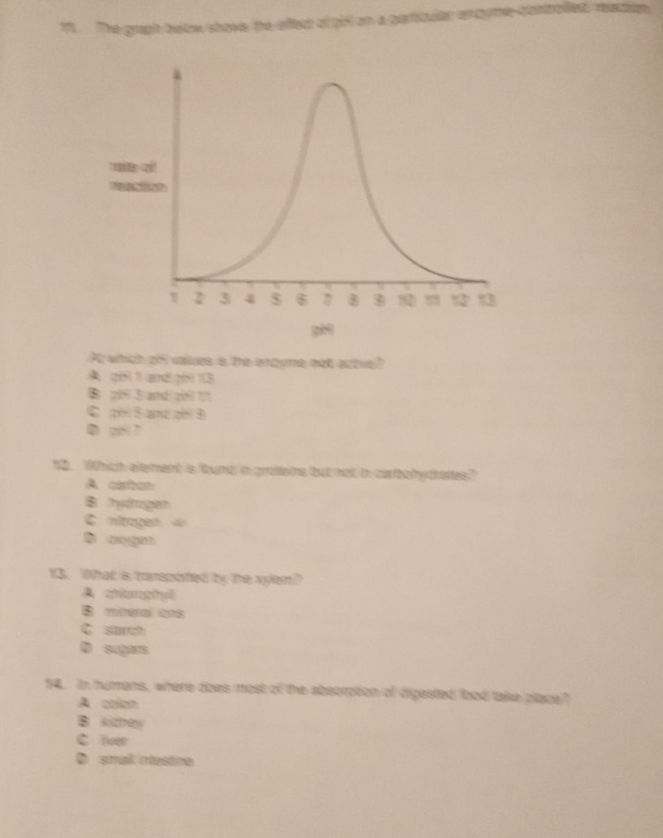 10. The graph below shows the effect of pH | StudyX