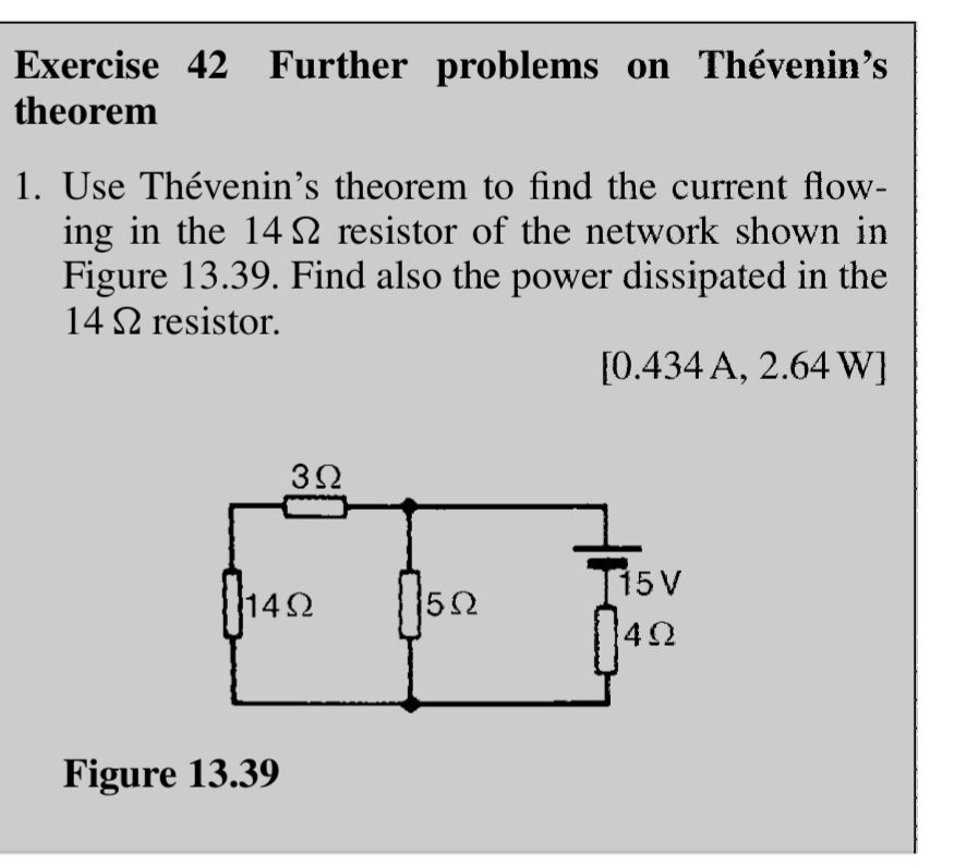 1. Use Thévenin's theorem to find the | StudyX