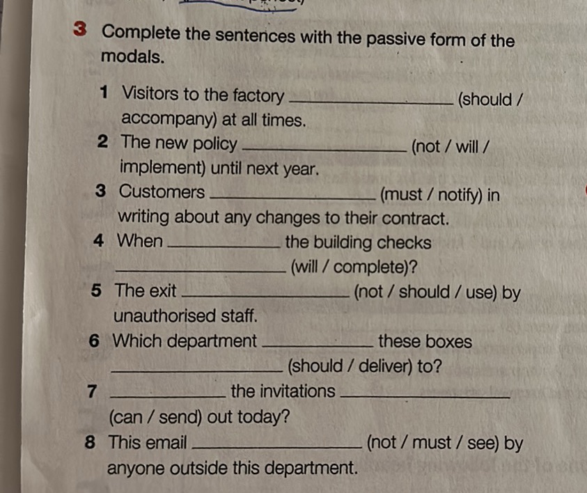 3 Complete the sentences with the passive | StudyX