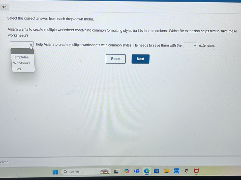 Select the correct answer from each | StudyX