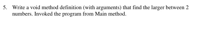 5. Write a void method definition (with | StudyX