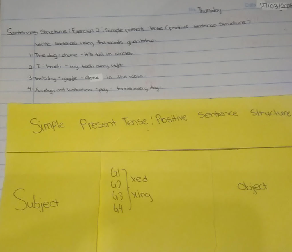 Sentences Structure: Exercise 2: Simple | StudyX