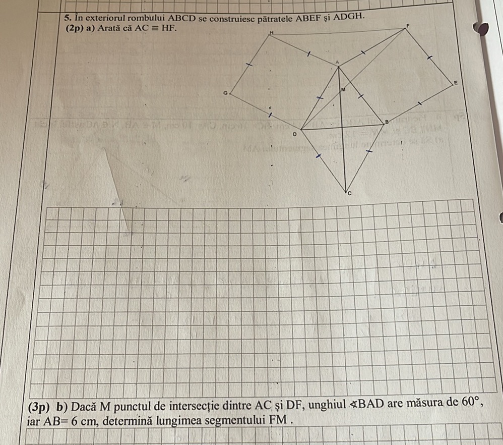 5. In exteriorul rombului ABCD se | StudyX