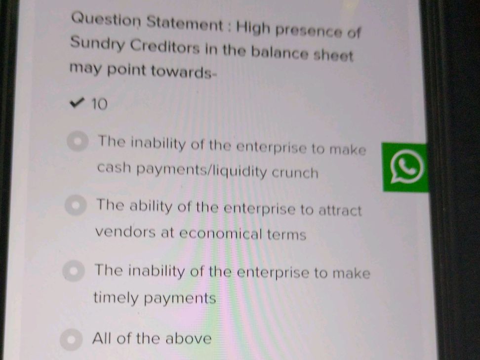 Question Statement: High presence of Sundry | StudyX