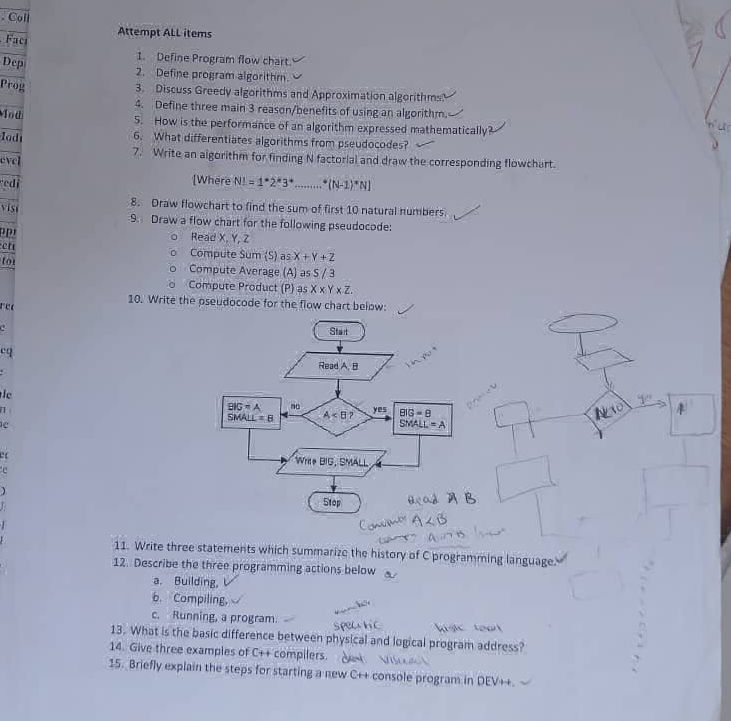 1. Define Program flow chart. 2. Define | StudyX