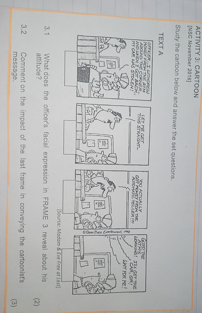 Study the cartoon below and answer the set | StudyX