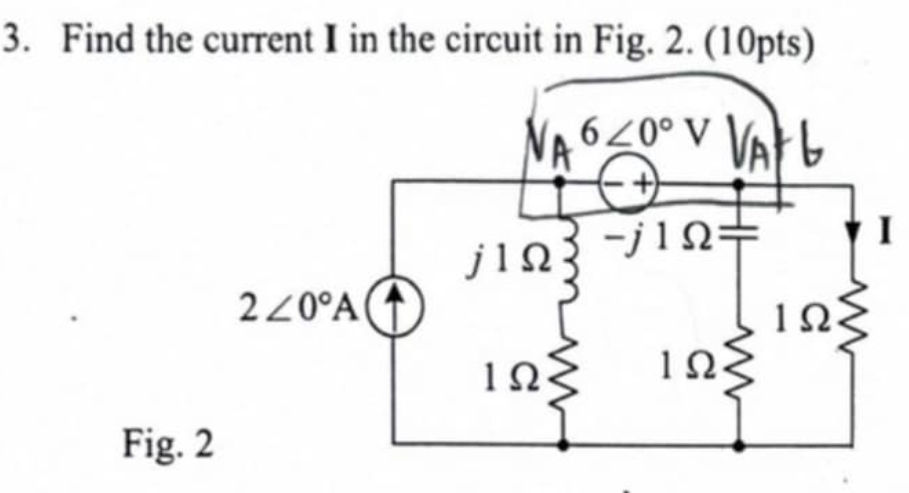 3. Find the current I in the circuit in Fig. | StudyX