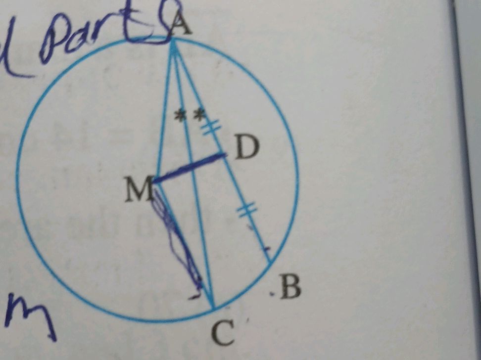 The image shows a circle with several | StudyX