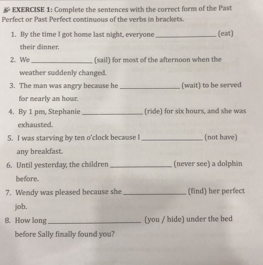 EXERCISE 1: Complete the sentences with the | StudyX