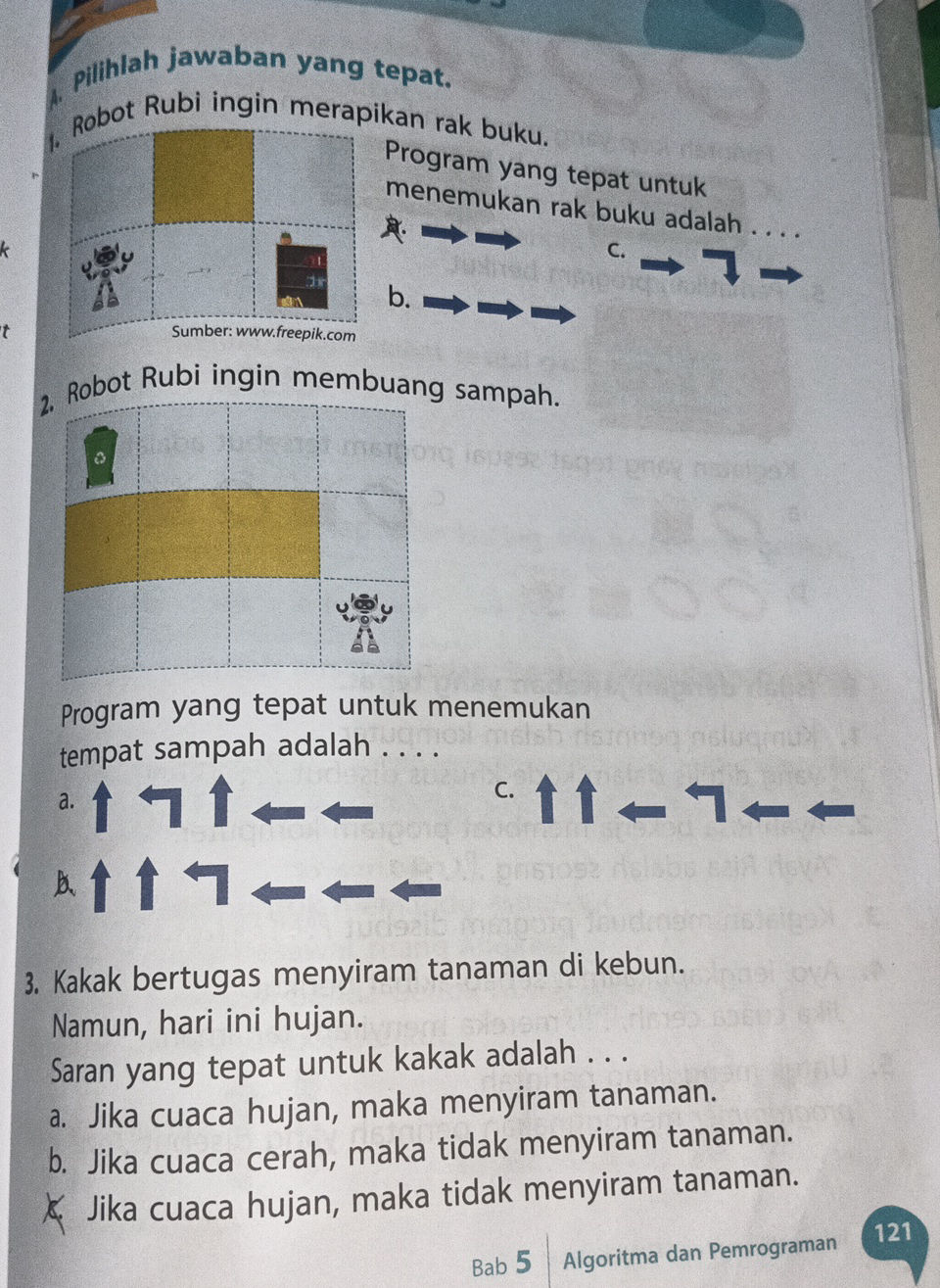 1. Robot Rubi ingin merapikan rak buku. | StudyX