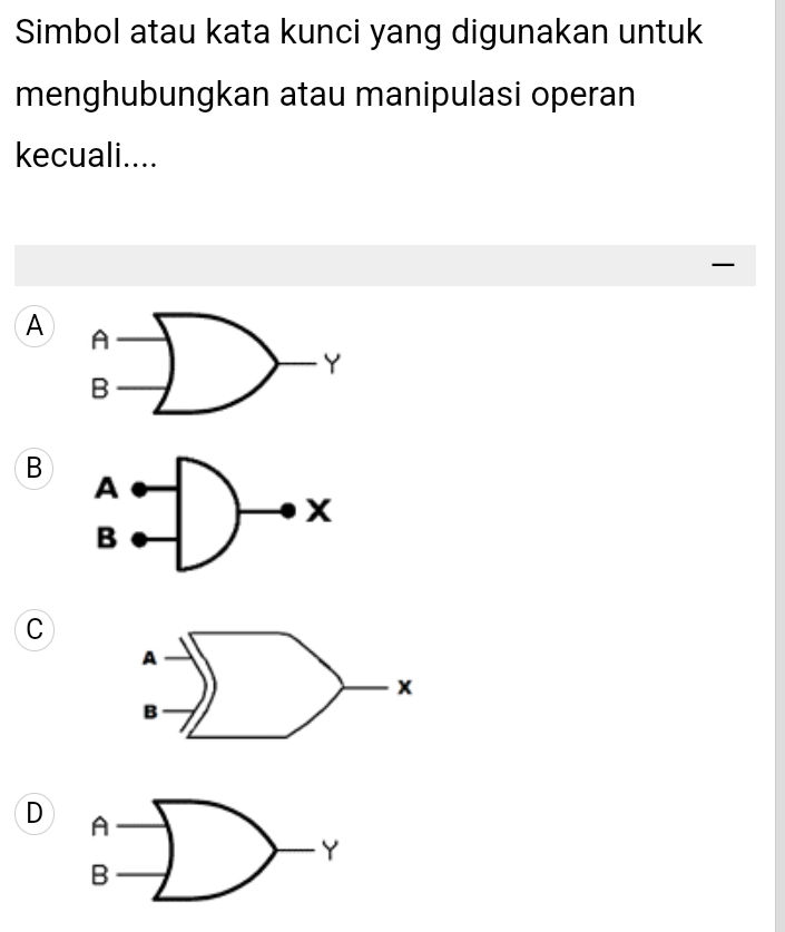 Simbol atau kata kunci yang digunakan untuk | StudyX