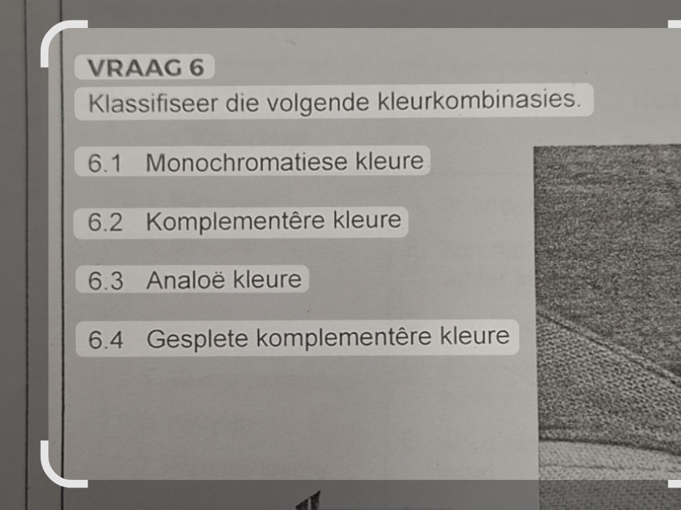 VRAAG 6 Klassifiseer die volgende | StudyX