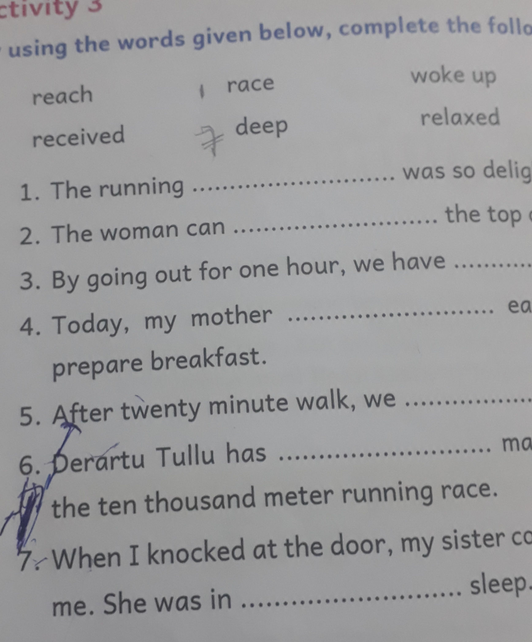 using the words given below, complete the | StudyX