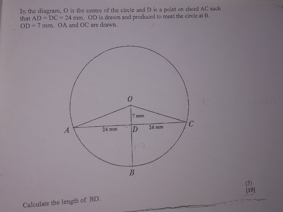 In the diagram, O is the centre of the | StudyX