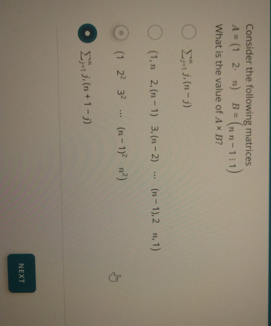 Consider the following matrices $A = (1 2 | StudyX