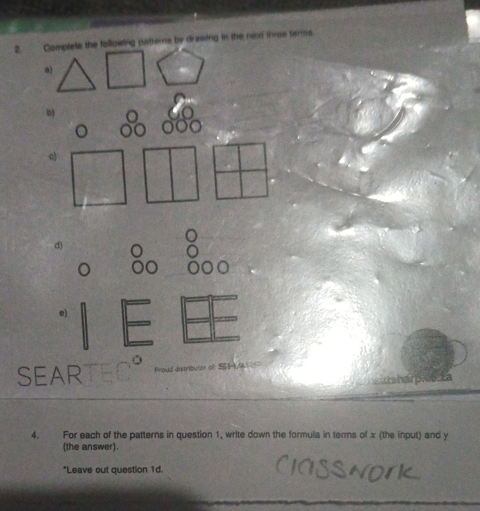 2. Complete the following patterns by | StudyX