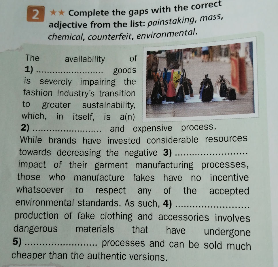 Complete the gaps with the correct adjective | StudyX