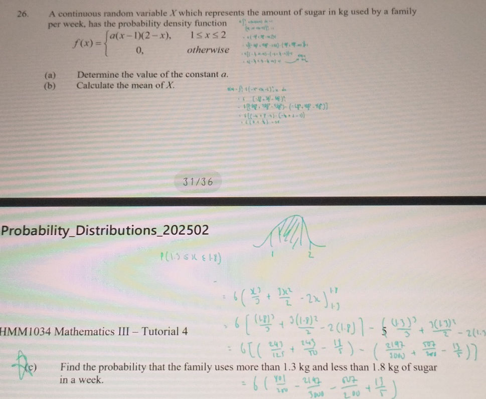 26. A continuous random variable $X$ which | StudyX