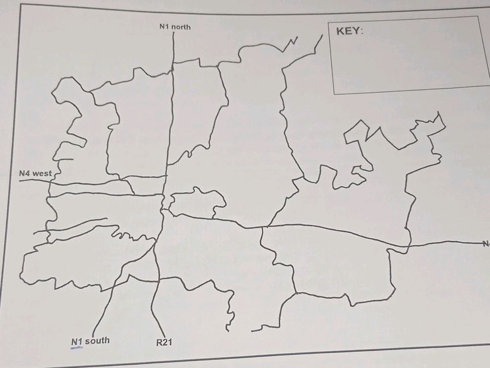 The image shows a map with roads labeled N1 | StudyX