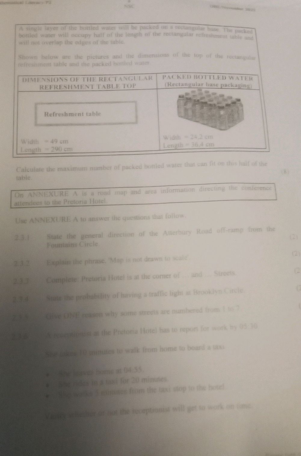 DIMENSIONS OF THE RECTANGULAR REFRESHMENT | StudyX