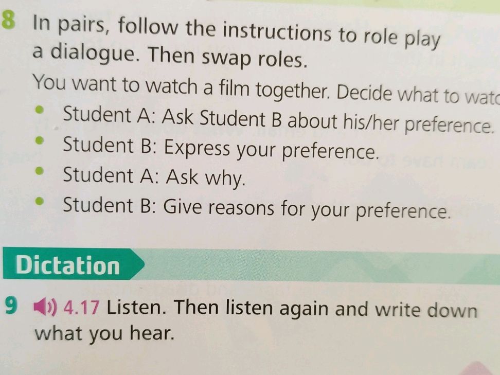 8 In pairs, follow the instructions to role | StudyX