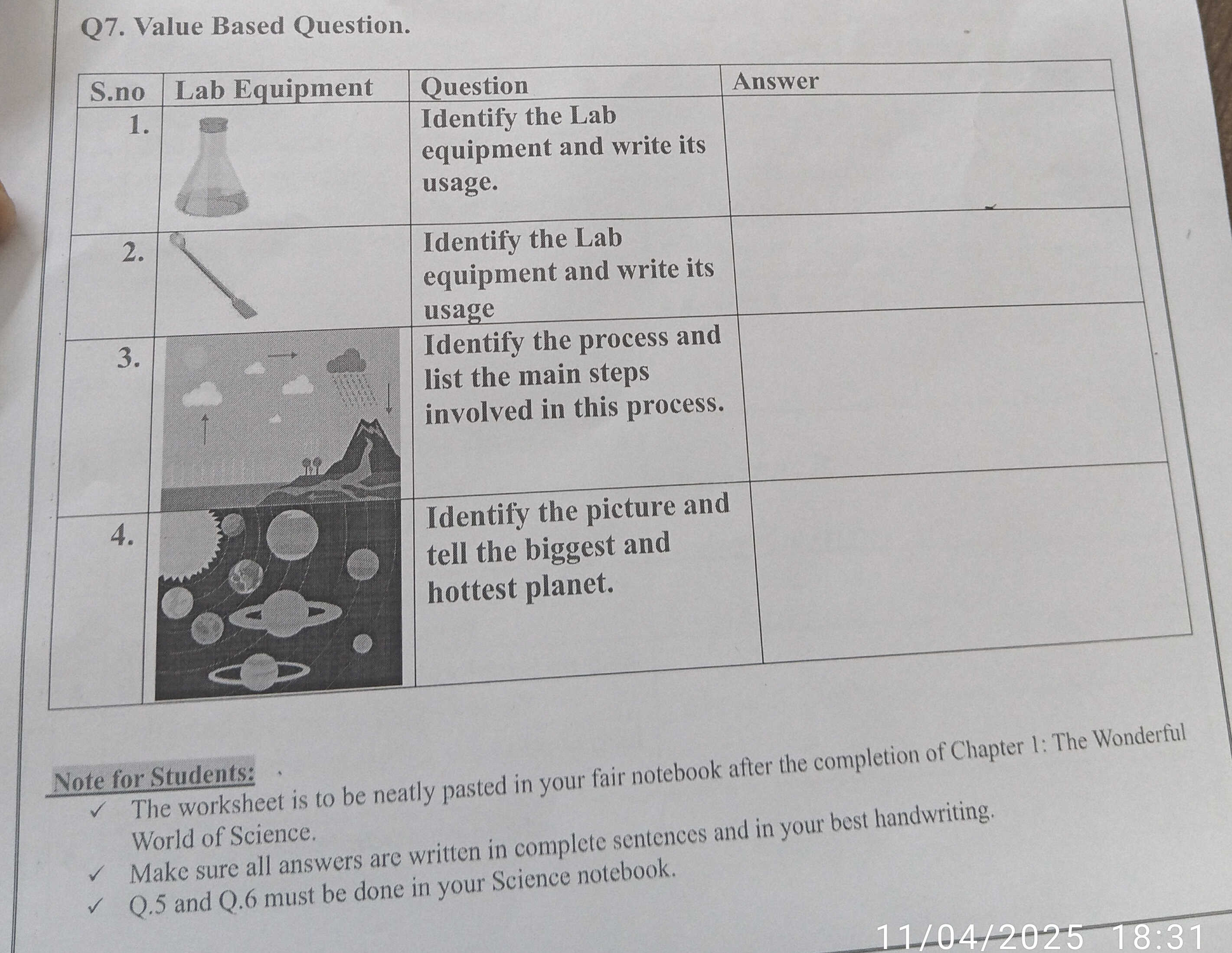Q7. Value Based Question. | S.no | Lab | StudyX