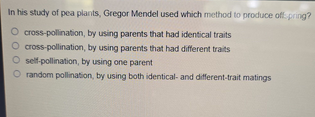 In his study of pea plants, Gregor Mendel | StudyX