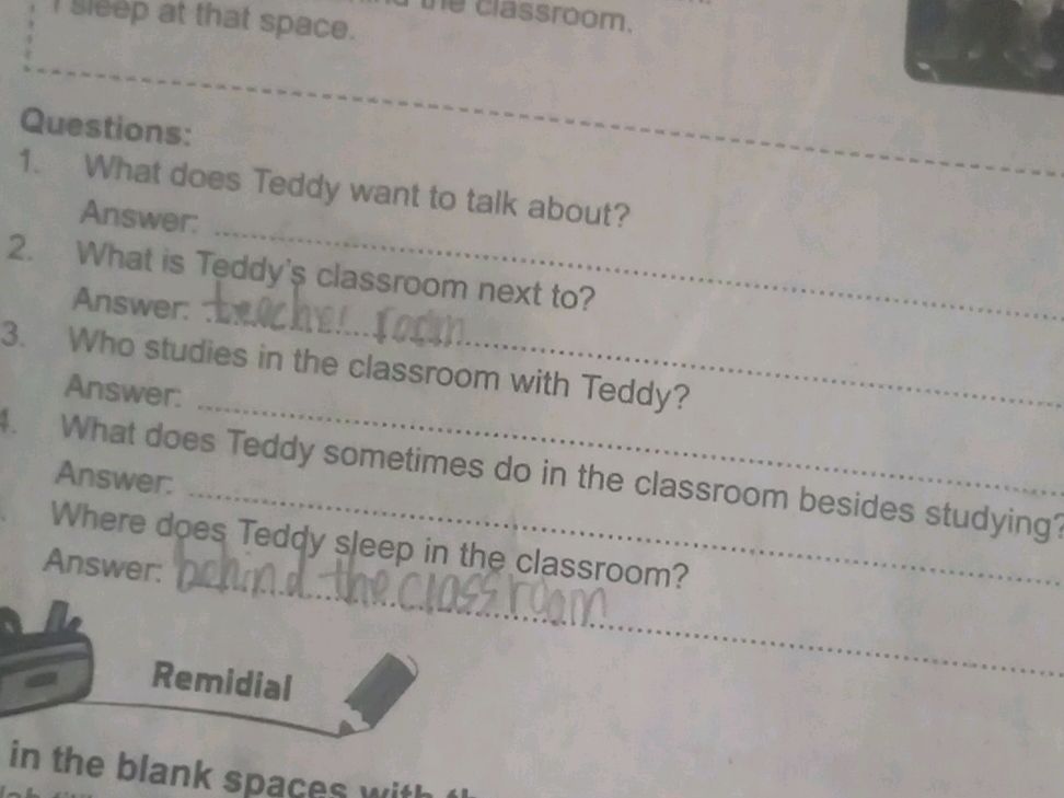 Questions: 1. What does Teddy want to talk | StudyX