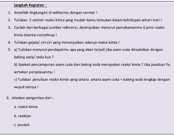 Langkah Kegiatan : 1. Amatilah lingkungan | StudyX Langkah Kegiatan : 1. Amatilah lingkungan | StudyX