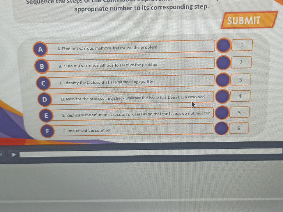 Sequence the steps of the Continuous | StudyX