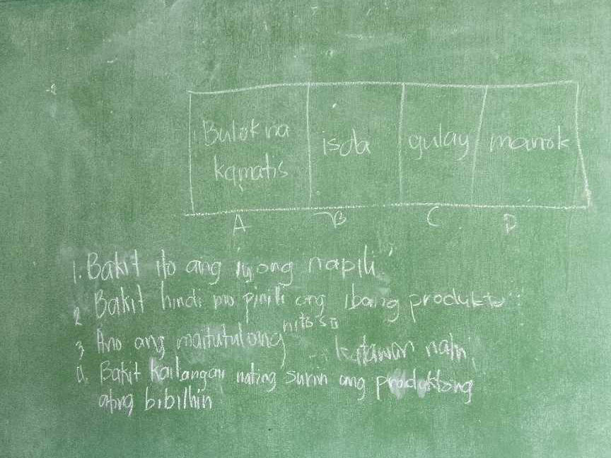 Bulok na kamatis isda gulay manok A B C D | StudyX