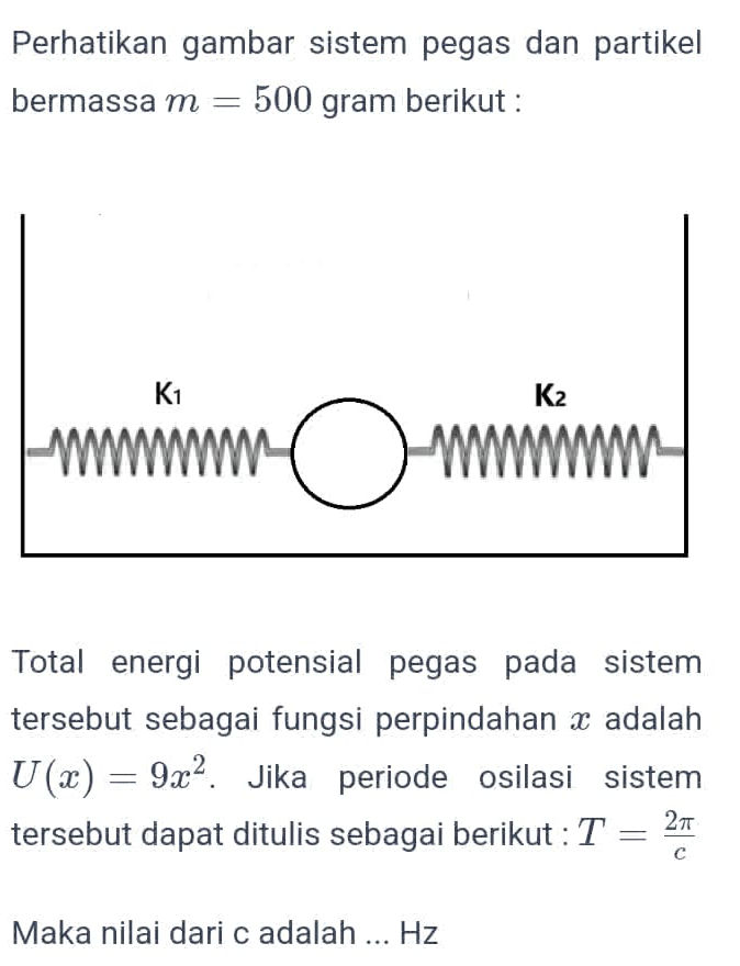 Perhatikan gambar sistem pegas dan partikel | StudyX