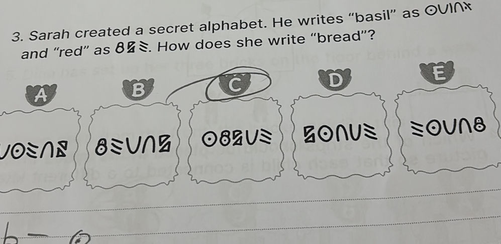 3. Sarah created a secret alphabet. He | StudyX