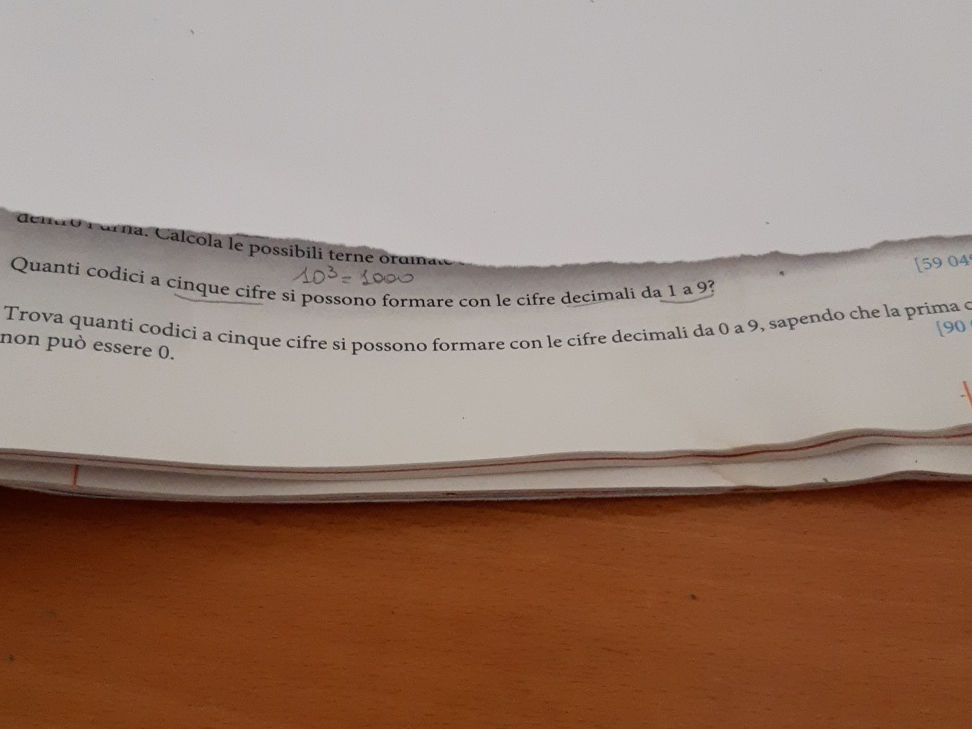 Quanti codici a cinque cifre si possono | StudyX