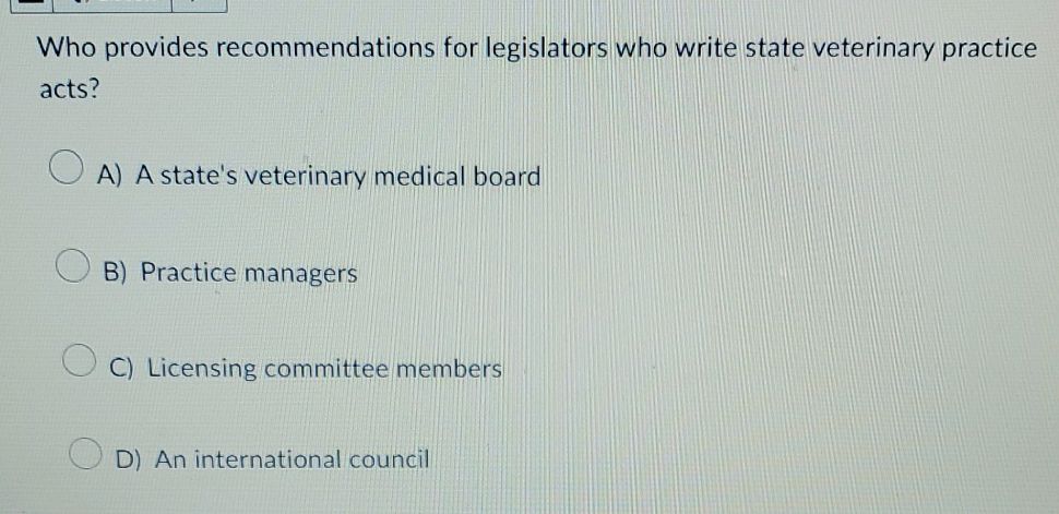 Who provides recommendations for legislators | StudyX