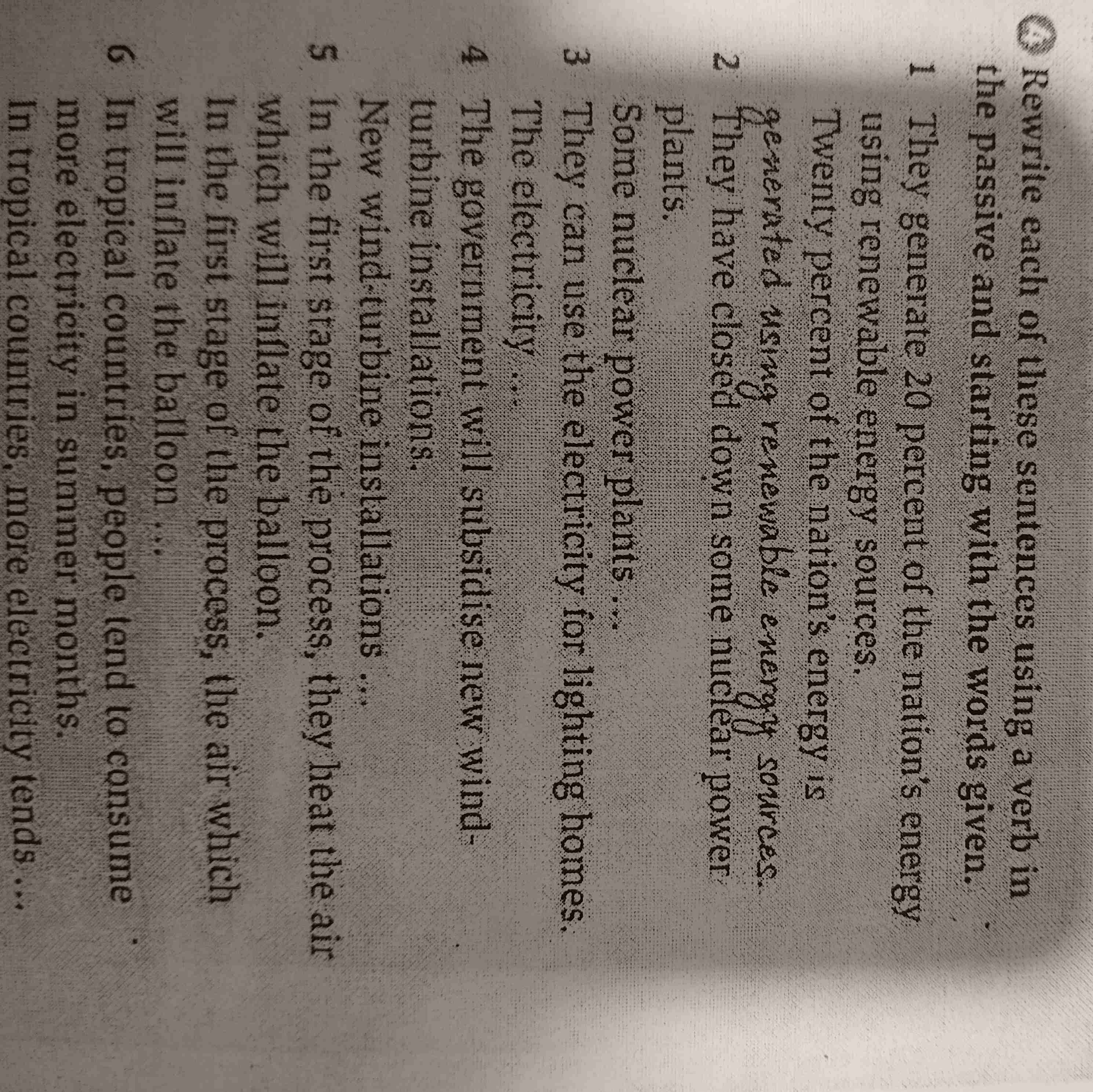 Rewrite each of these sentences using a verb | StudyX