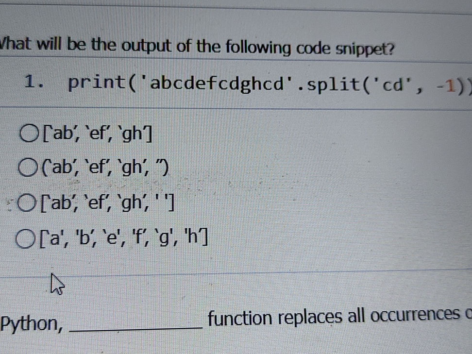 What will be the output of the following | StudyX