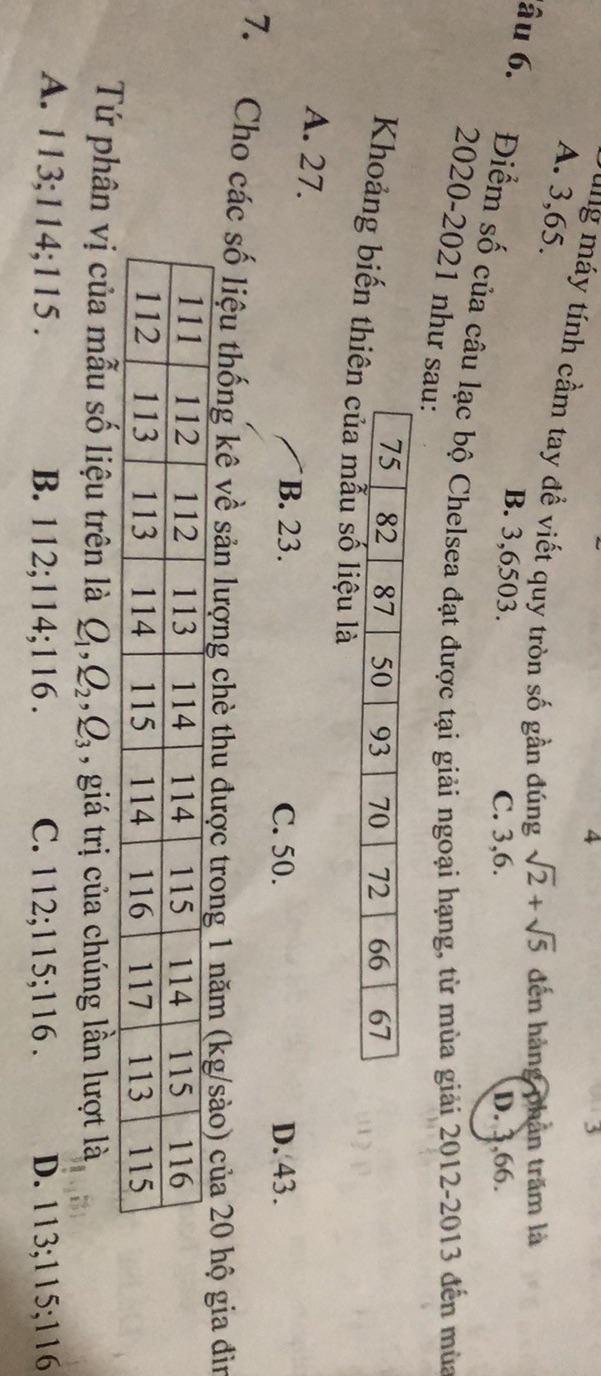 7. Cho các số liệu thống kê về sản lượng chè | StudyX