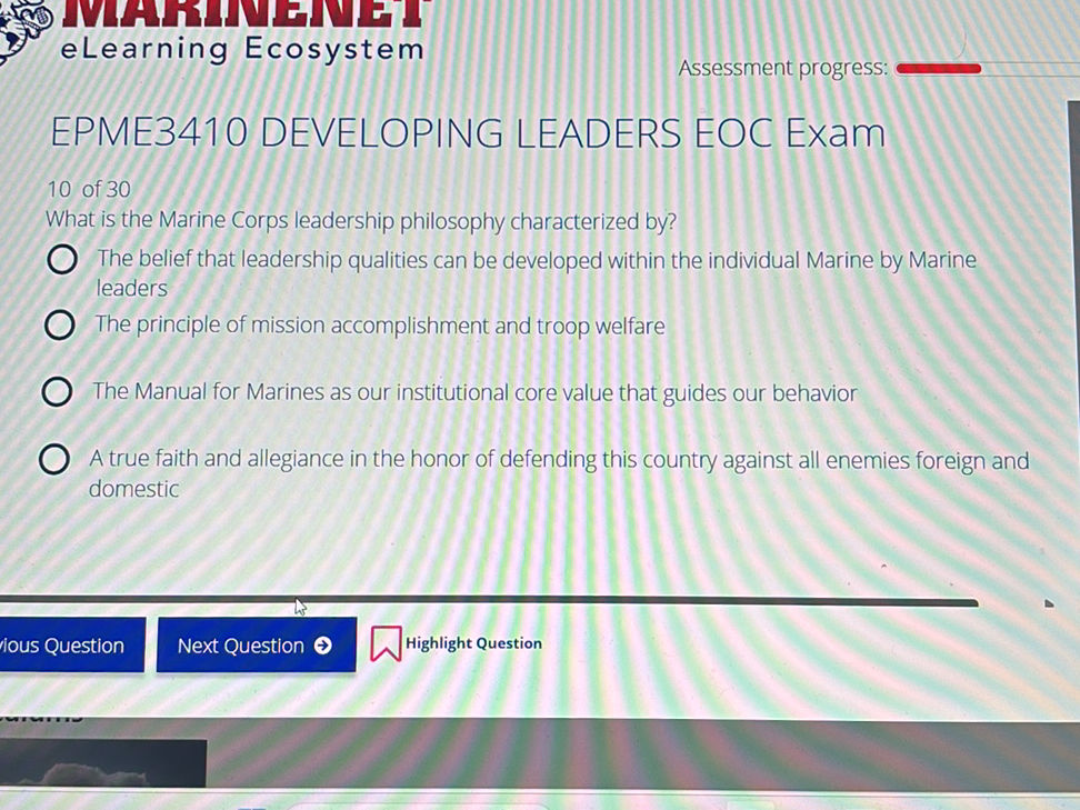 What is the Marine Corps leadership | StudyX