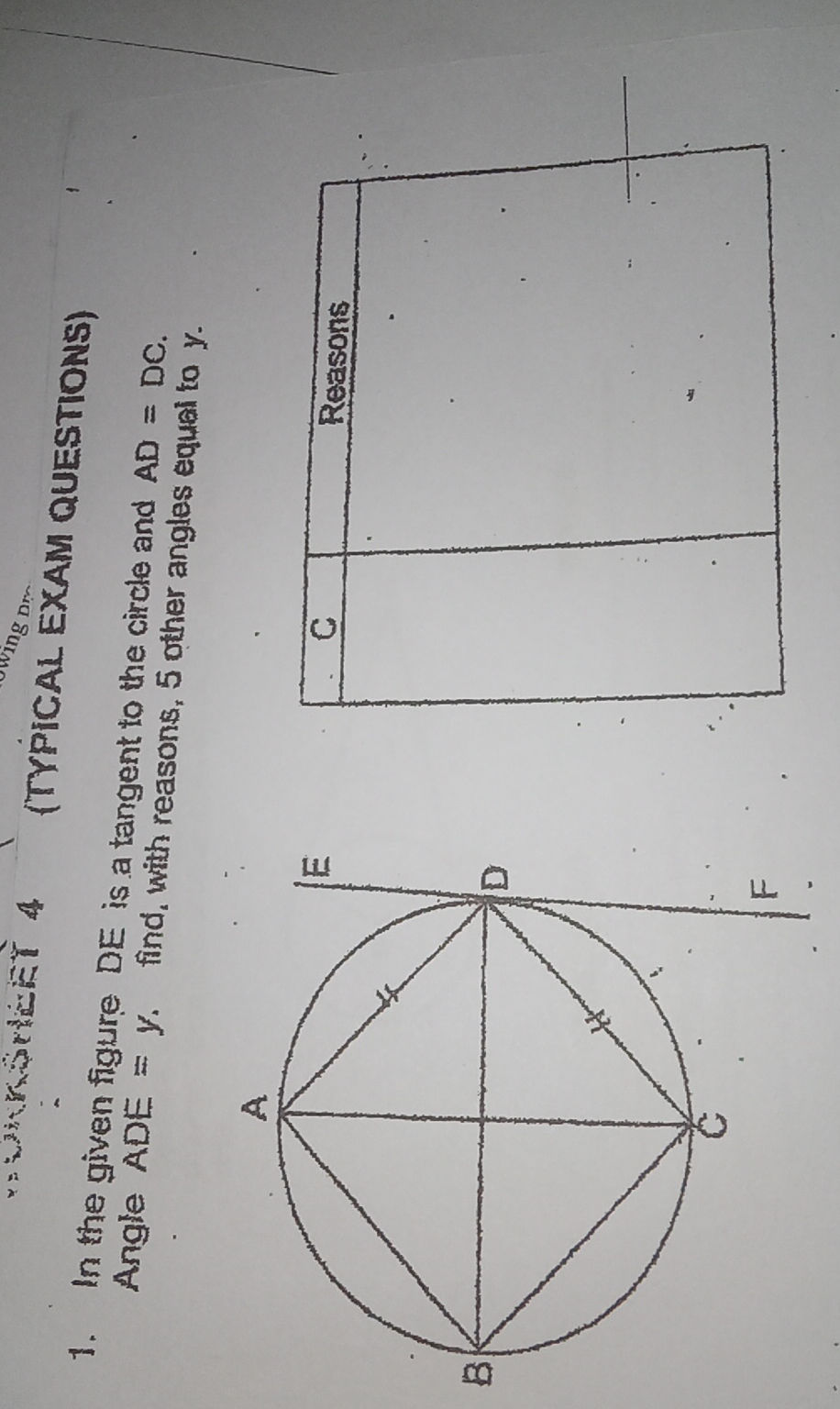 1. In the given figure DE is a tangent to | StudyX
