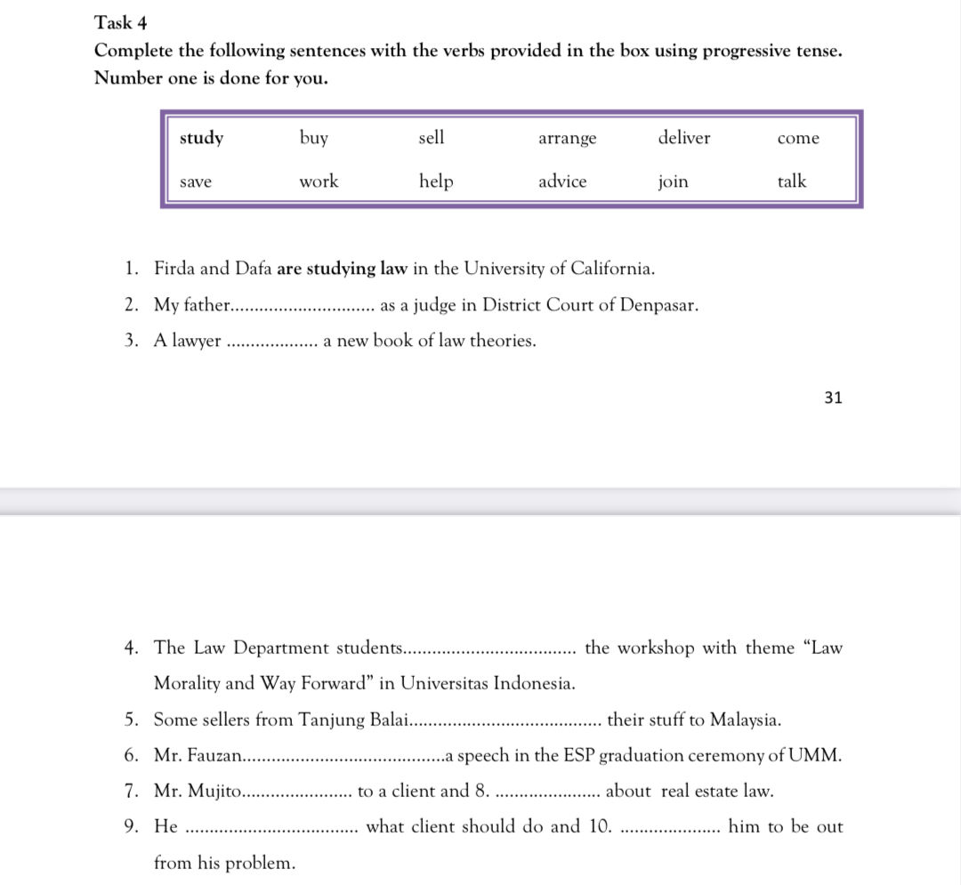 Task 4 Complete the following sentences with | StudyX